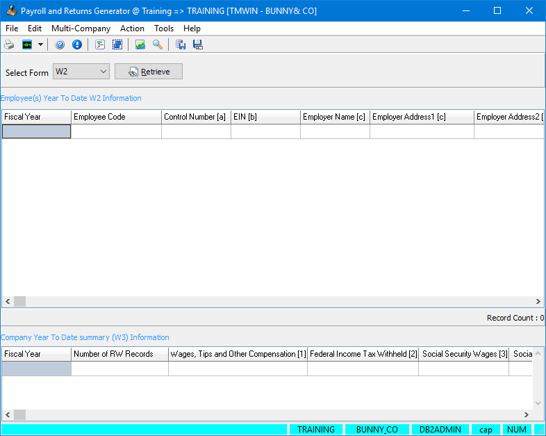 Layout of the Payroll and Returns Generator window :: TruckMate Online Help