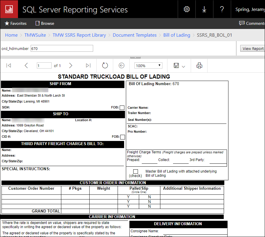 SSRS Report Directory :: Trimble Web Products