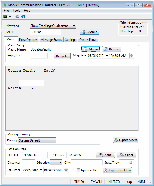 Mobile Communications Emulator :: TruckMate Online Help
