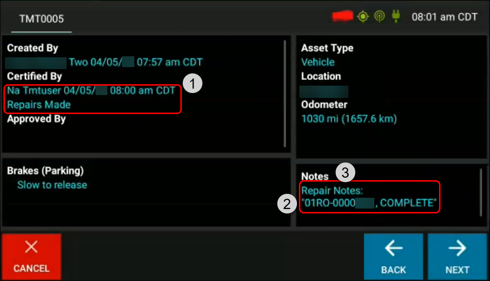 Complete a DVIR :: Trimble ELD DVIR