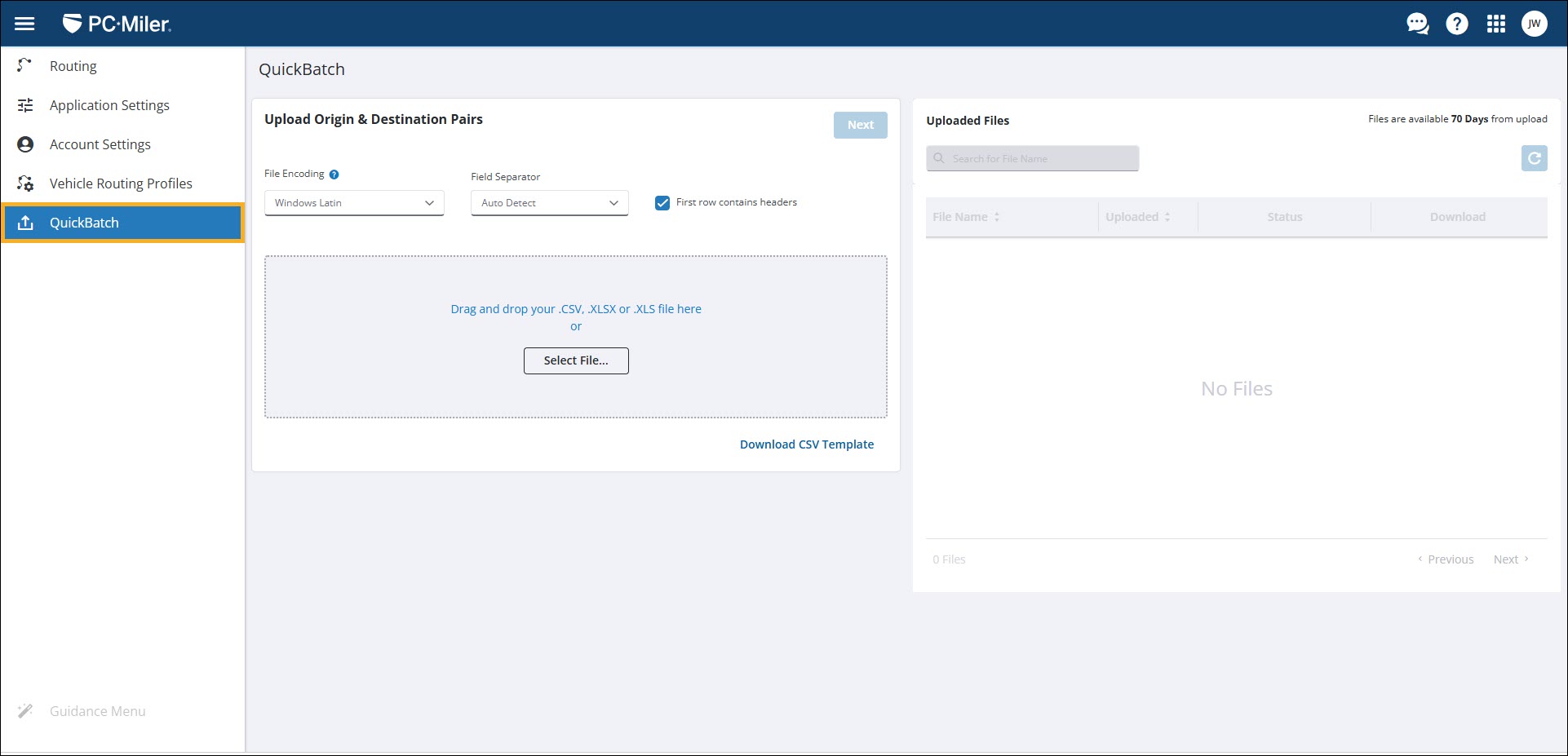 Bulk process multiple routes with QuickBatch :: PCMiler Web
