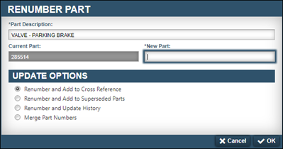 Working with parts in the Parts Catalog :: Fleet Maintenance