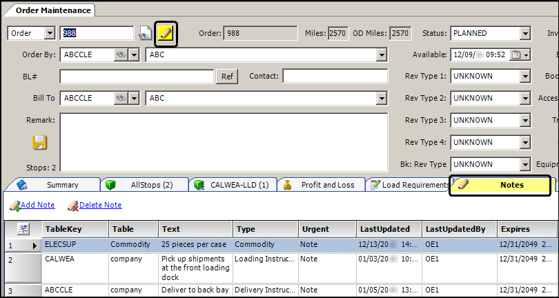 Introduction to the Notes feature :: TMW Operations