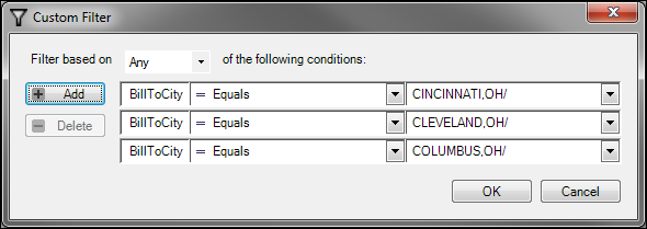Filtering data in a grid :: TMW Operations