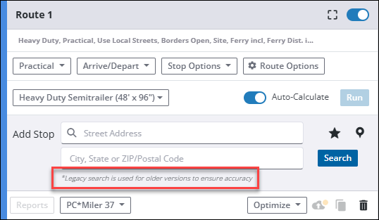 Transition guide for modern PC&Miler Web :: PCMiler Web