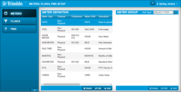 Edit meter types or fluid types :: Fleet Maintenance