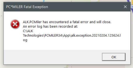 Fatal Exception After 2021 Microsoft .NET Updates :: PCMiler