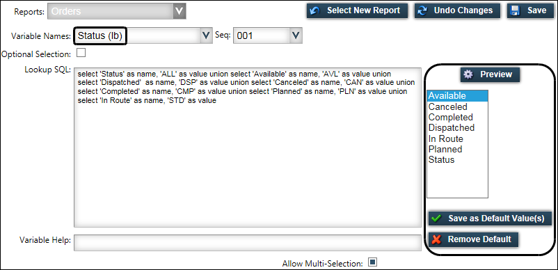 Manage SQL reports :: Fleet Maintenance