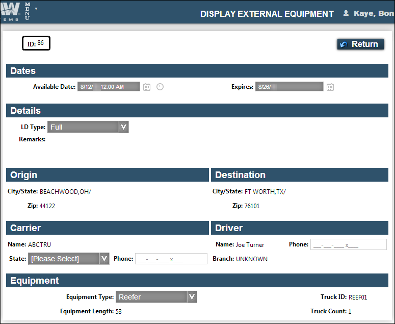 Managing your equipment postings :: Trimble Web Products