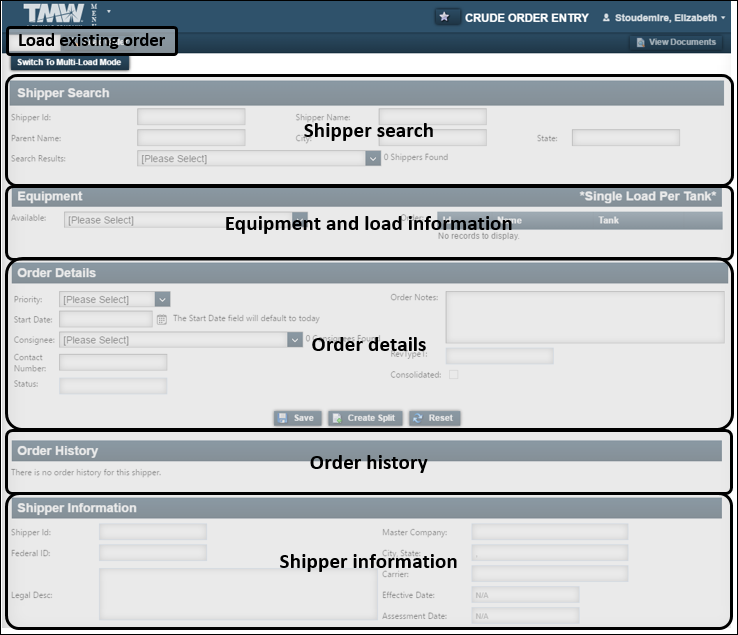 Working with crude orders :: Trimble Web Products