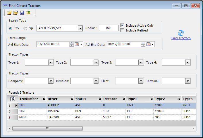 Sorting and filtering trips and resources :: TMW Operations