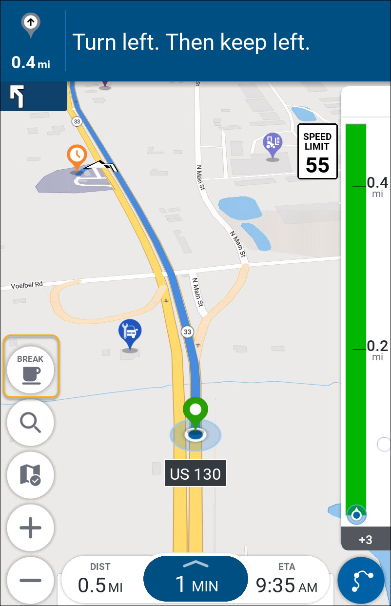 Find a rest stop while driving :: CoPilot